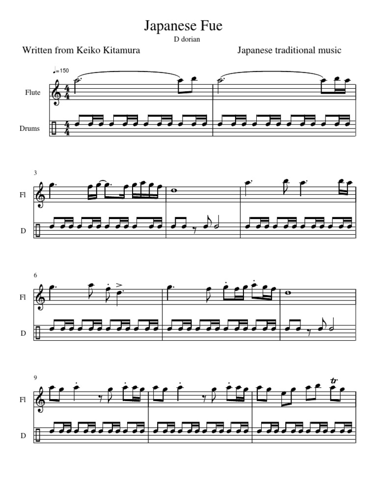 Japanese Fue: Japanese Traditional Music Written From Keiko Kitamura ...