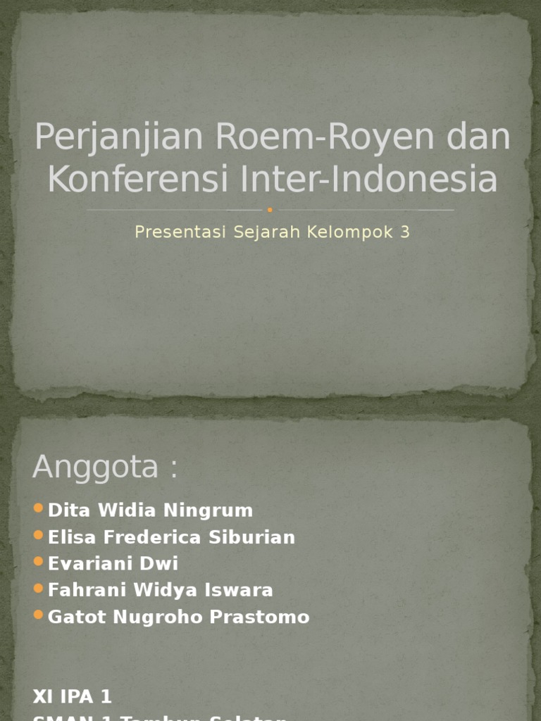 Perjanjian Roem-Royen Dan Konferensi Inter-Indonesia | PDF