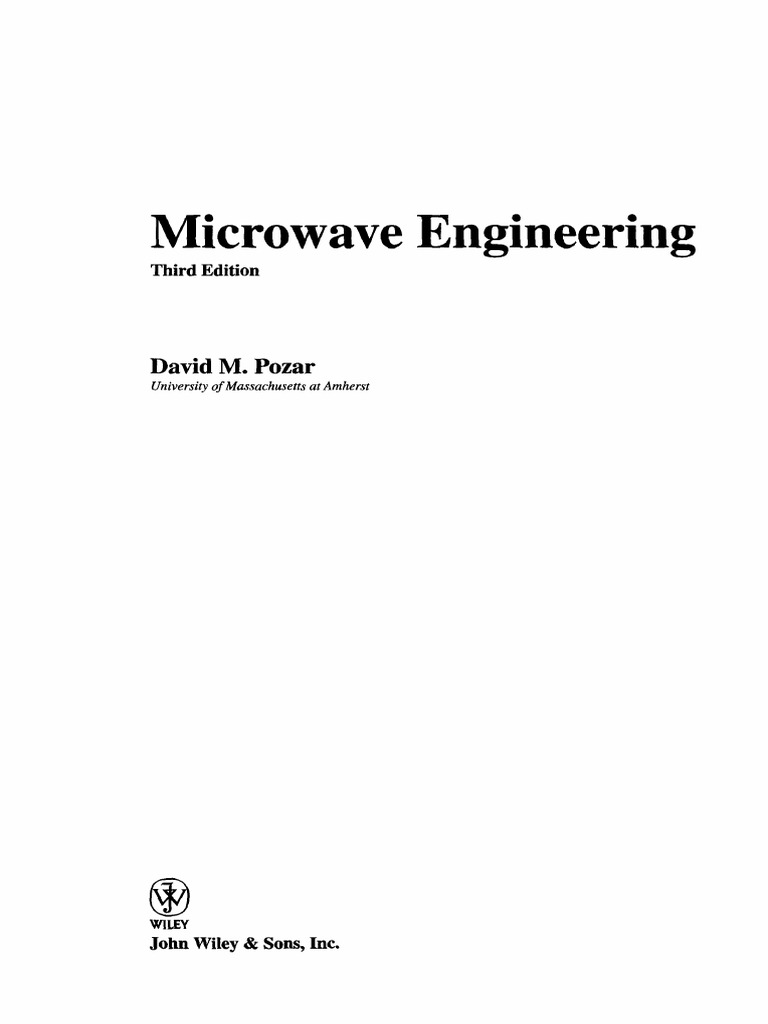 Microwave Engineering: David M. Pozar | PDF | Transmission Line | Waveguide