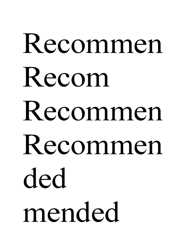 Recommen Recom Recommen Recommen Ded Mended | PDF
