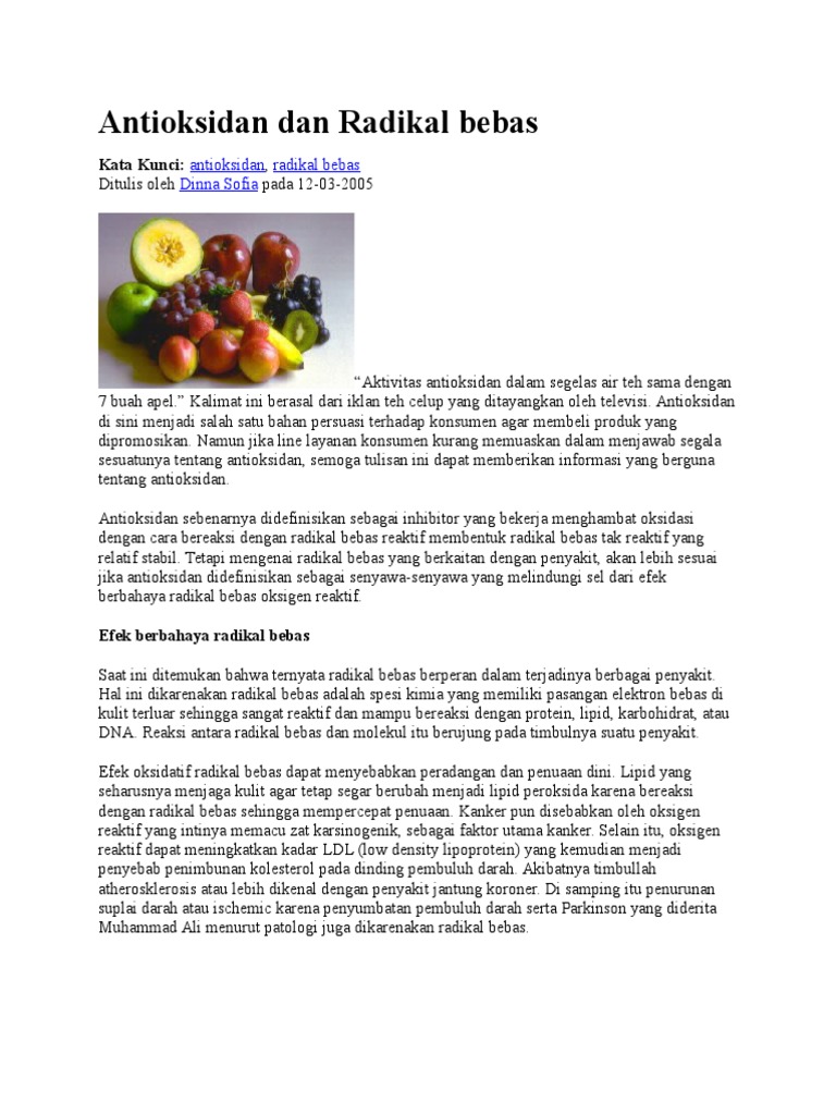 Antioksidan Dan Radikal Bebas | PDF