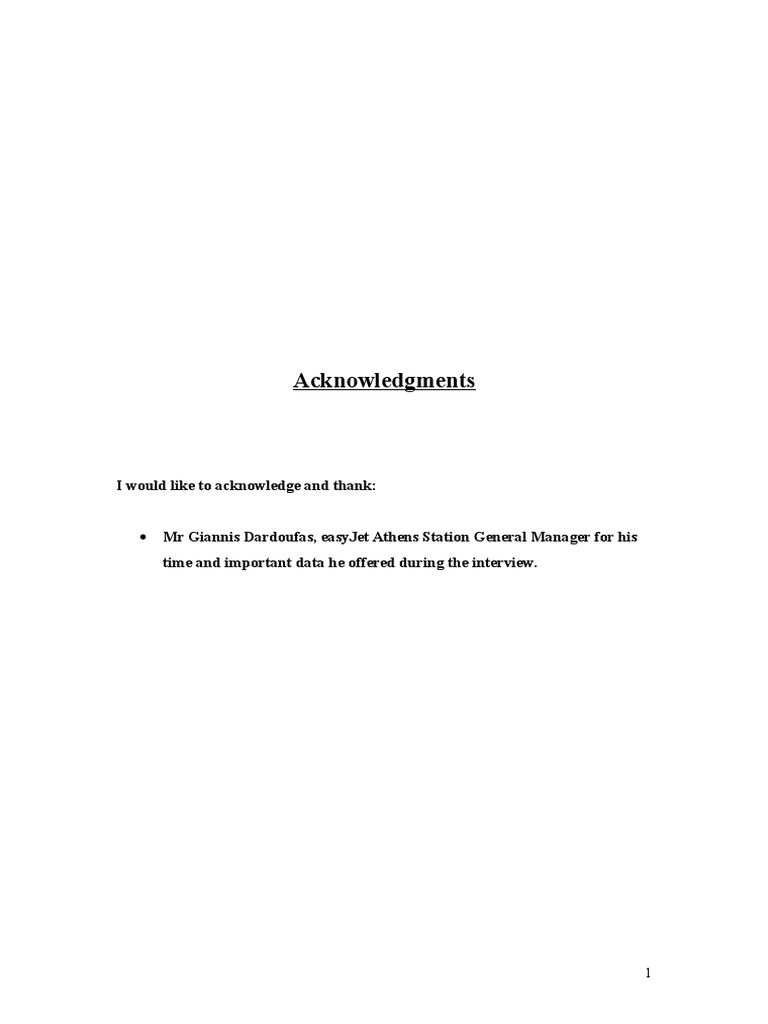 Acknowledgments: I Would Like To Acknowledge and Thank | PDF