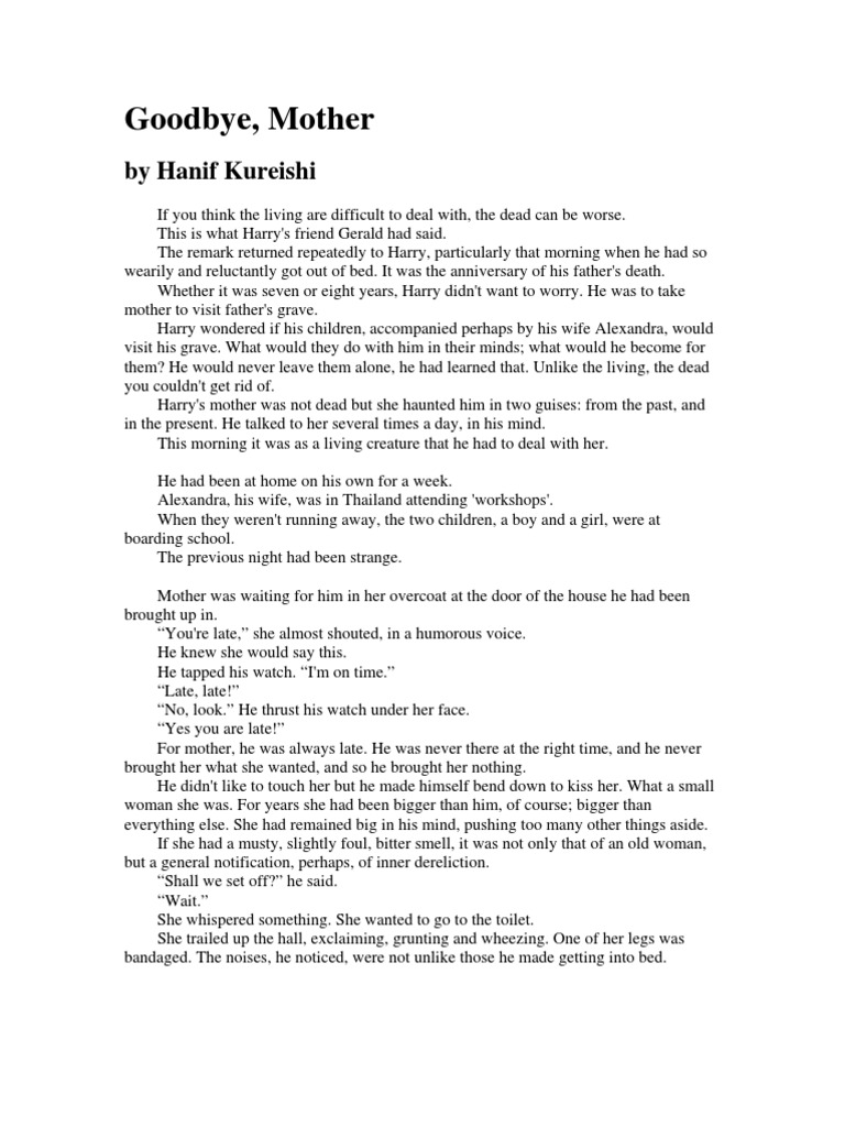 Kureishi Hanif Goodbye Mother Pdf Hypnosis