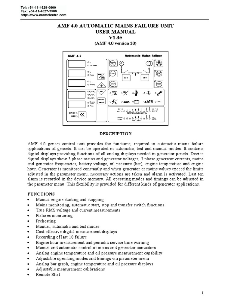 AMF4.0 - User Manual | PDF | Mains Electricity | Relay