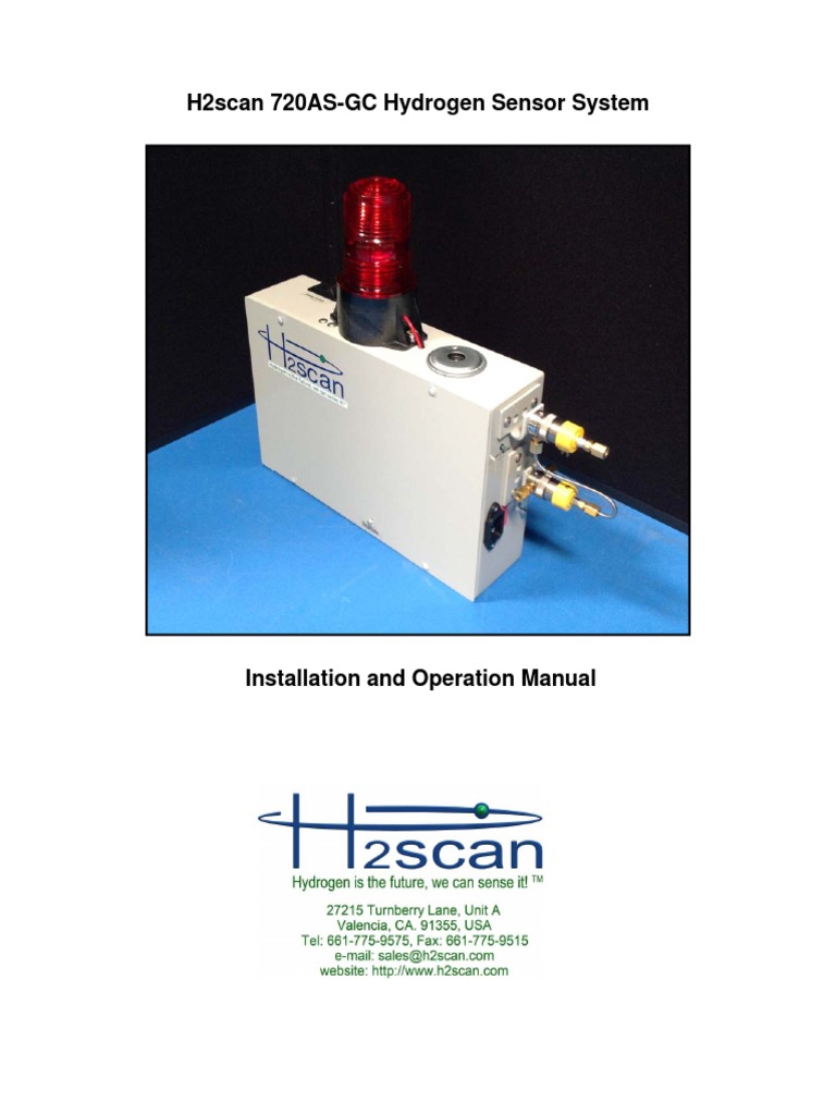 h2scan 720as-Gc Hydrogen Sensor System Manual | Gas Chromatography ...