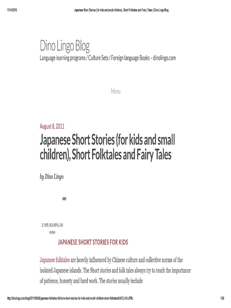 Japanese Short Stories (For Kids and Sm.. | PDF