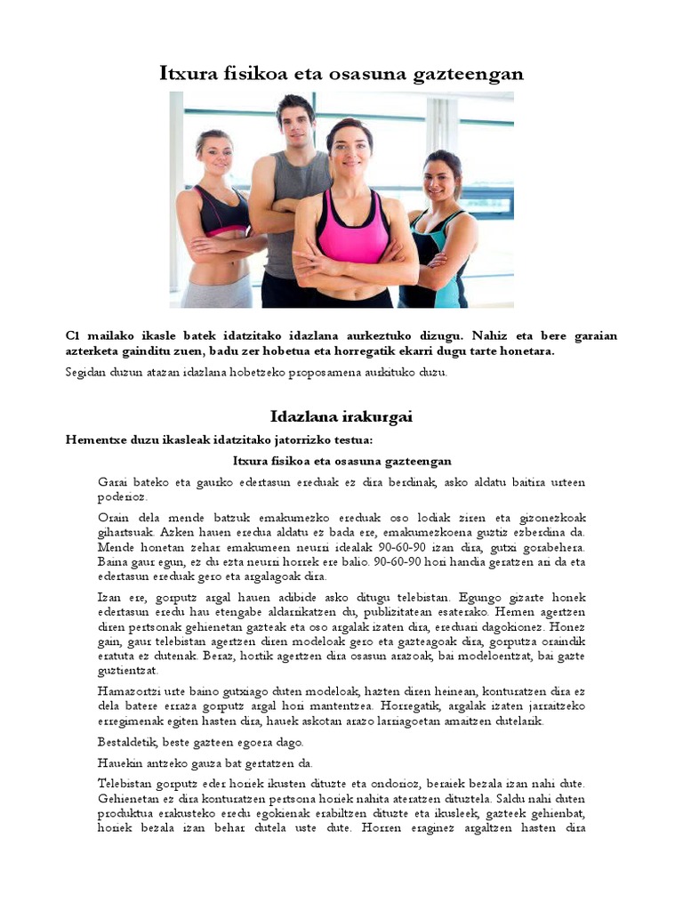 Itxura Fisikoa Eta osasuna-Idaz-Arik | PDF