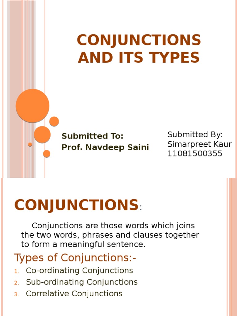 Conjunctions and Its Types | PDF