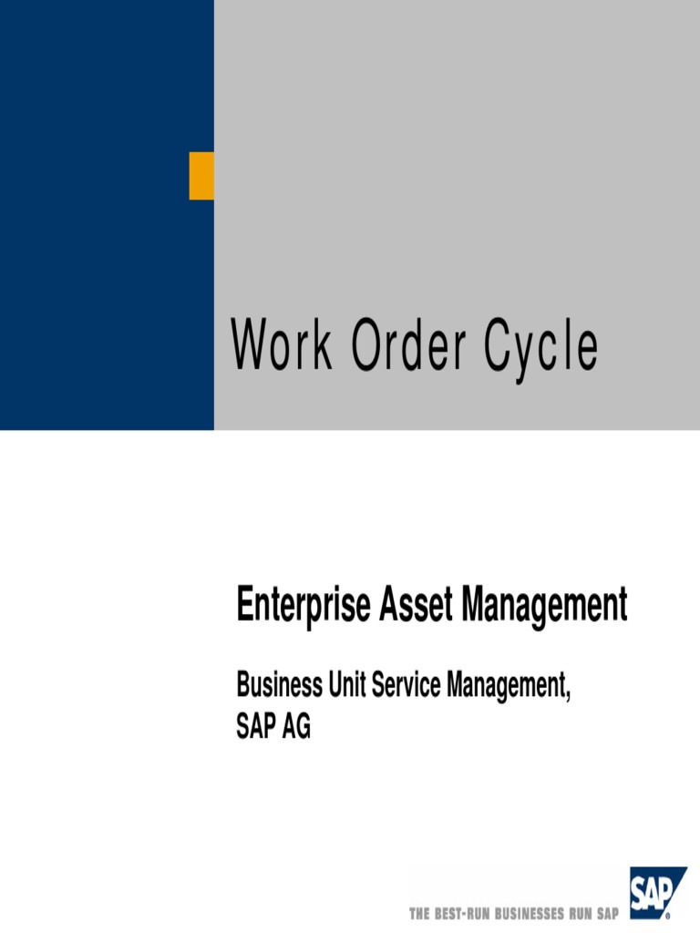 Work Order Cycle | PDF | Sap Se | Oracle Corporation