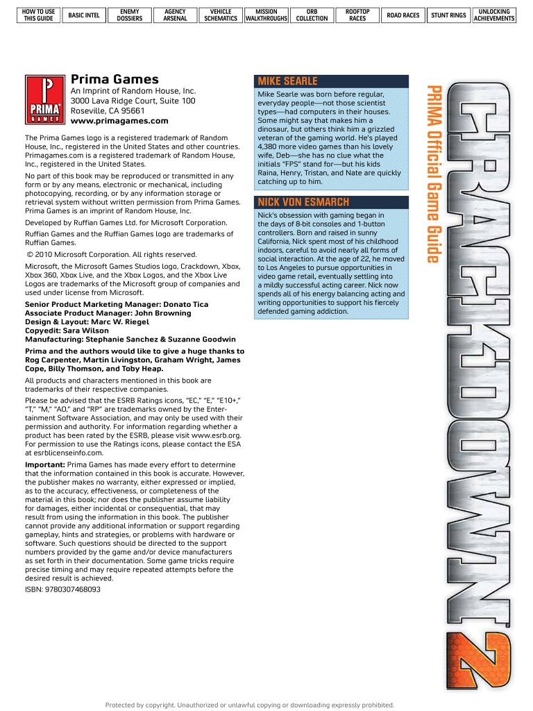 Crackdown 2 (Official Prima Guide) | PDF | Machine Gun | Sniper