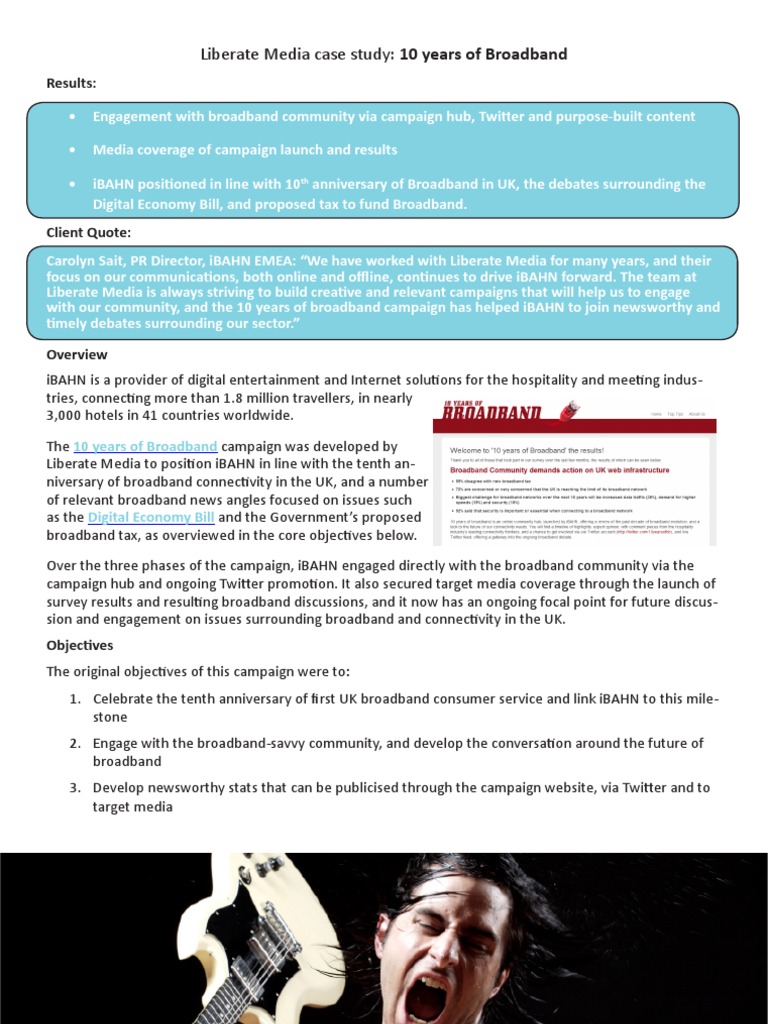Liberate Media Case Study: 10 Years of Broadband | PDF | Social Media ...