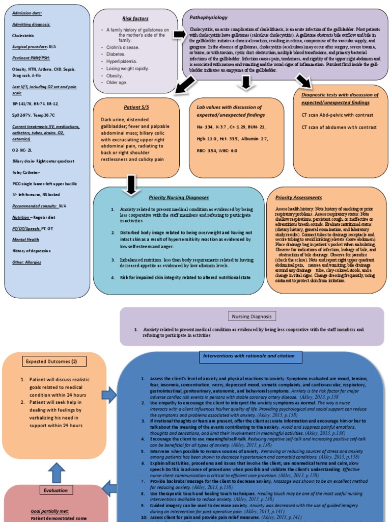 Cholecystitis Concept Map | PDF | Gallbladder | Medical Specialties