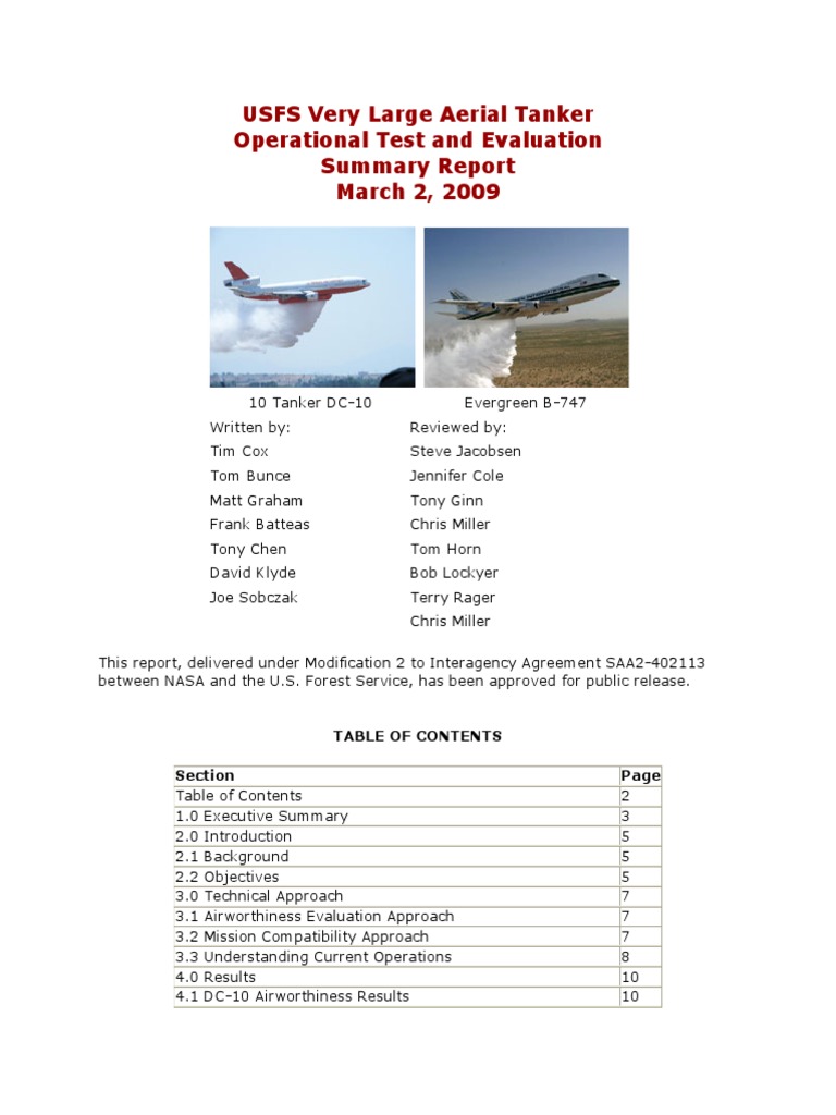Usfs Evergreen Air 747 Very Large Aerial Tanker Operationaltest | PDF ...