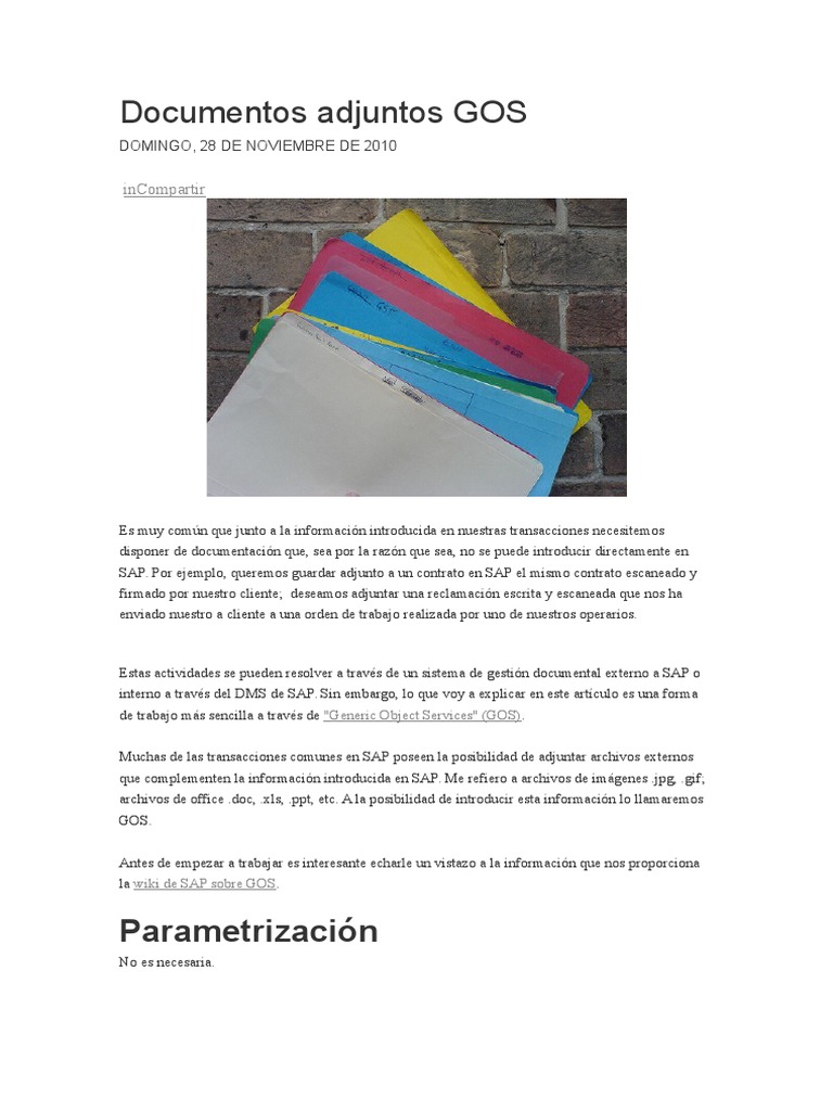 Documentos Adjuntos GOS | PDF | Sap Se | Archivo de computadora