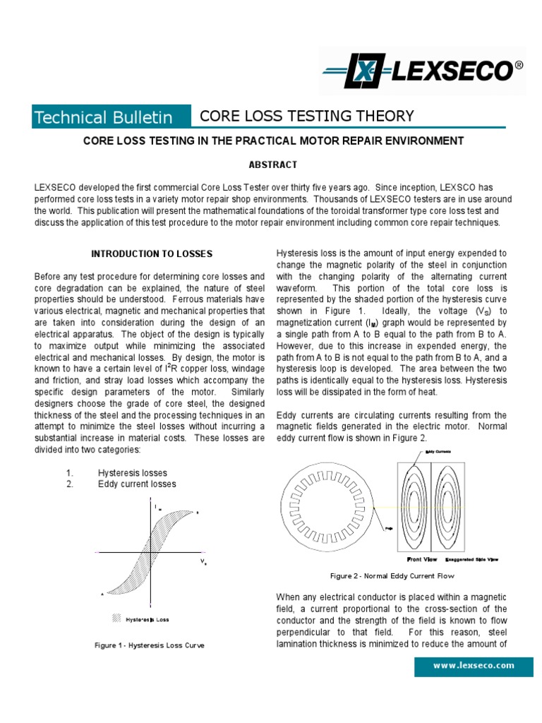 Core Loss Testing in The Practical Motor Repair Environment | PDF ...