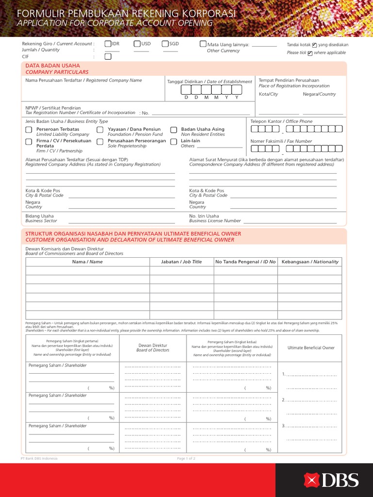 Account Opening Form PDF | PDF