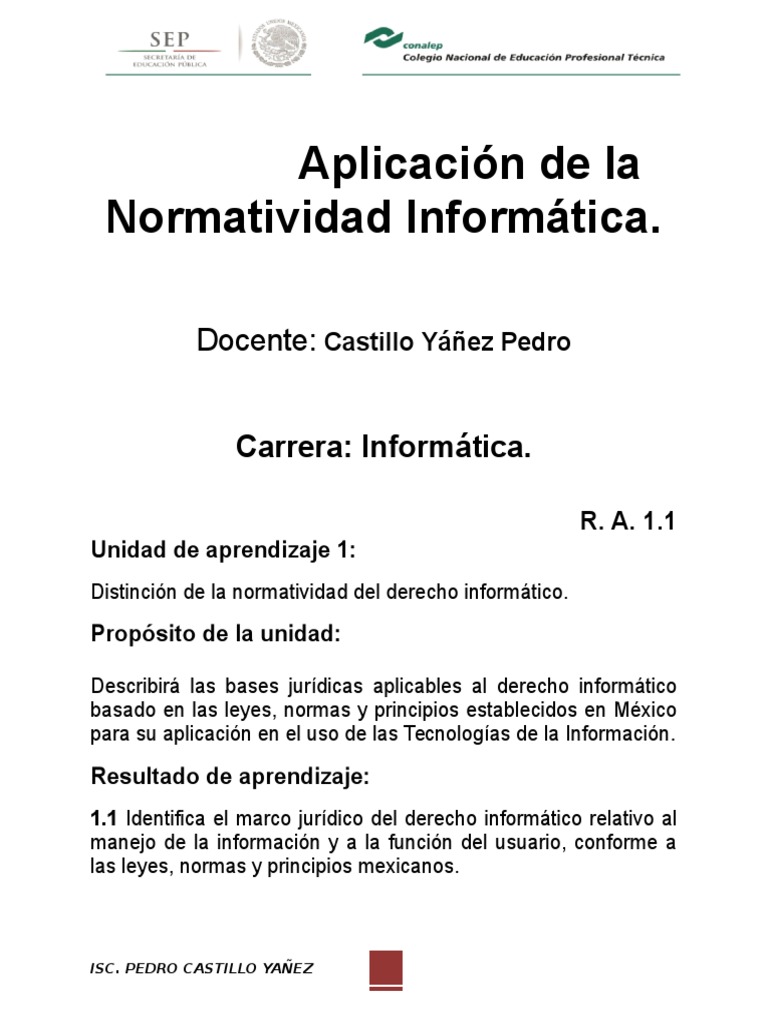 Manual - Aplicacion de La Normatividad de La Informatica - Ok | PDF ...