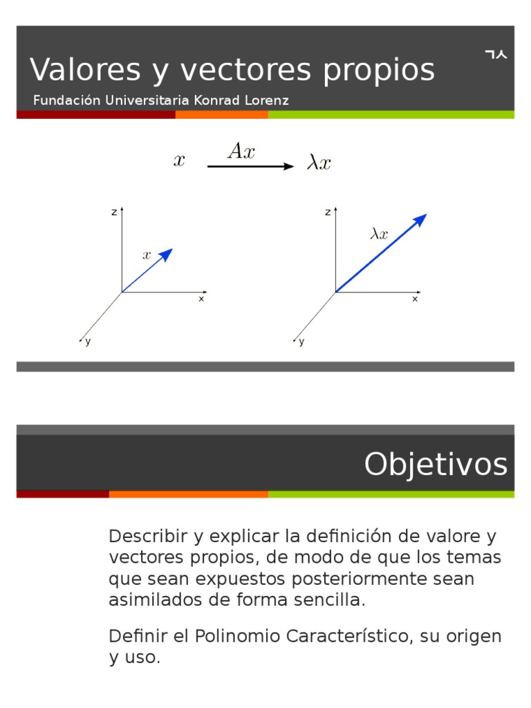 Valores y Vectores Propios | PDF | Valores propios y vectores propios | Vector Euclidiano