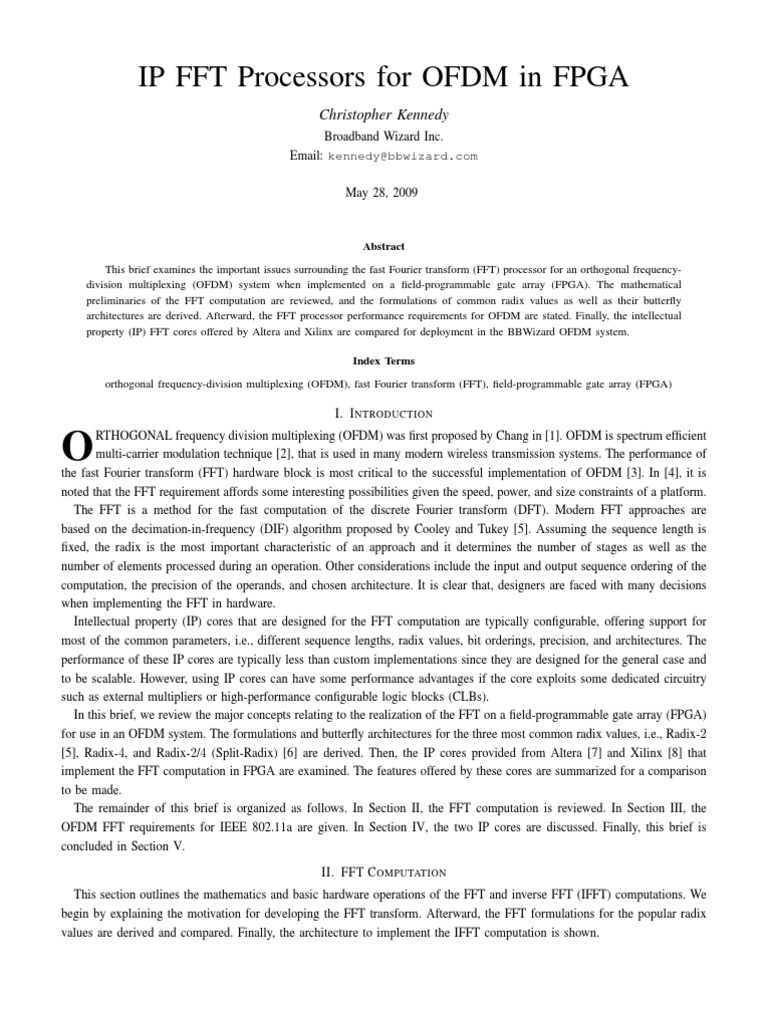 IP FFT Processors For OFDM in FPGA (Http://bbwizard - Com) | PDF | Fast Fourier Transform ...