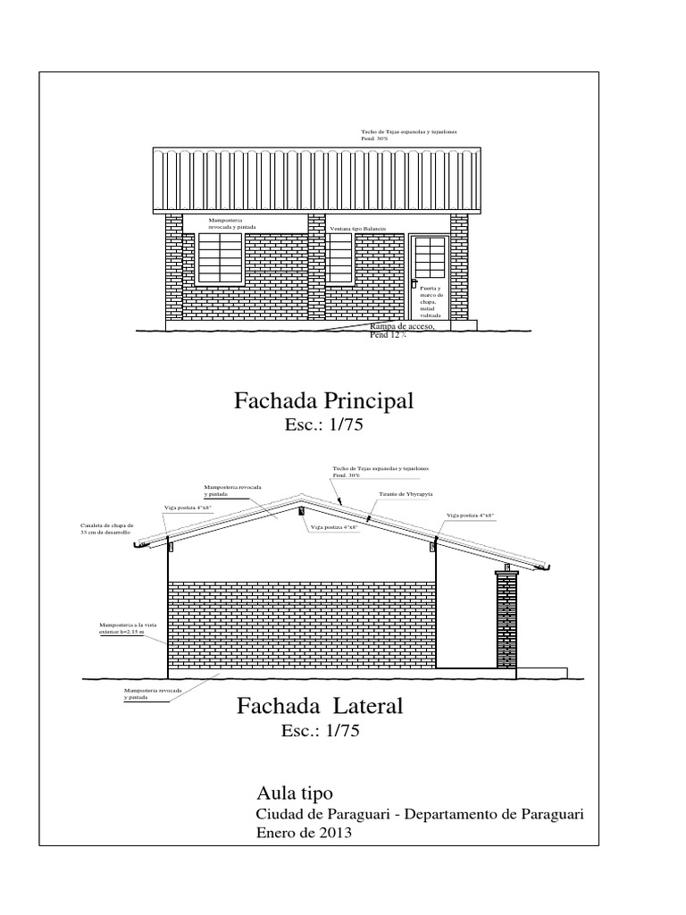 02 Fachada Aula Tipo | PDF | Diseño arquitectonico | Arquitectura