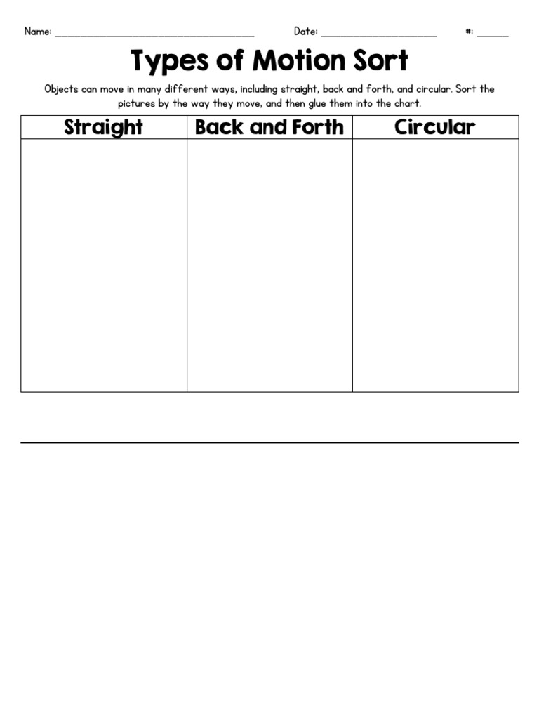 Types of Motion Sort: Straight Back and Forth Circular | PDF