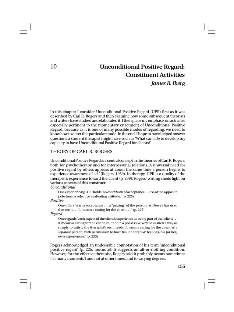 Unconditional Positive Regard in Therapy | PDF | Psychotherapy ...