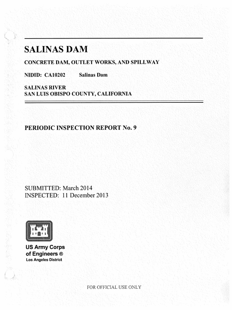 2014.03 Salinas Dam Periodic Inspection Report No. 9 | PDF
