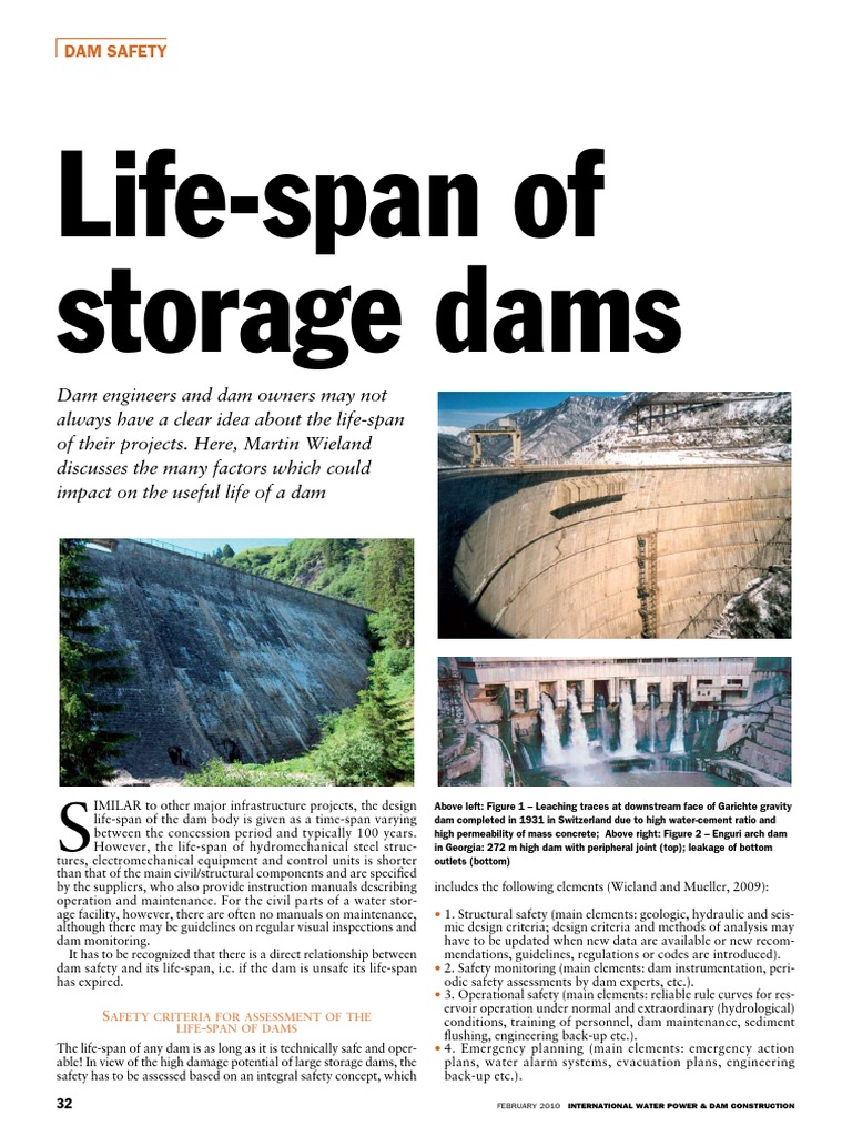 Lifespan Factors of Storage Dams | PDF | Dam | Spillway