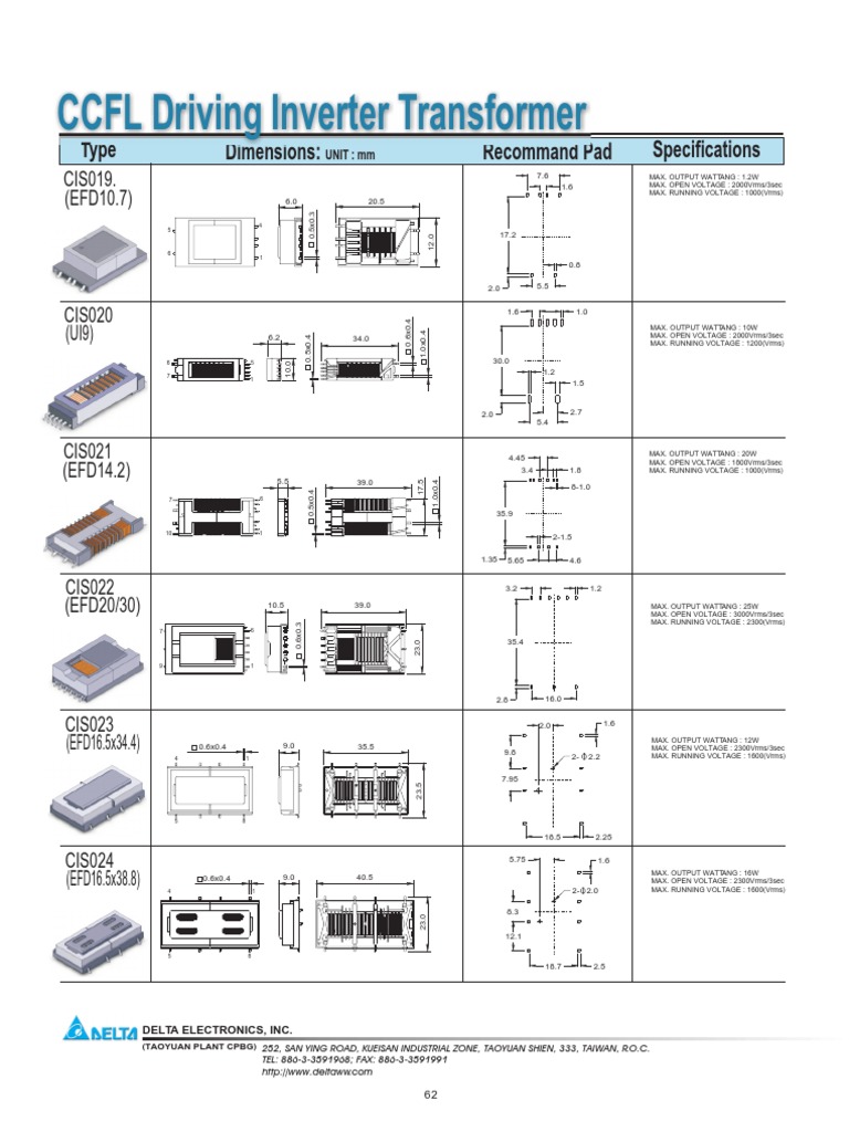 CCFL Driving Inverter Transformer | PDF | Electronics | Electrical ...