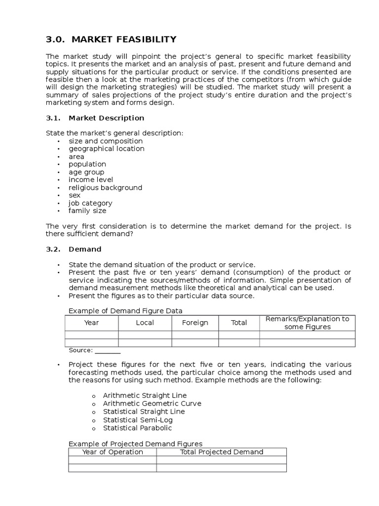 3.0. Market Feasibility | Demand | Marketing
