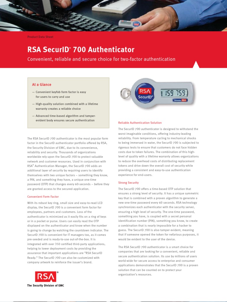 RSA SID700 | Security Technology | Authentication