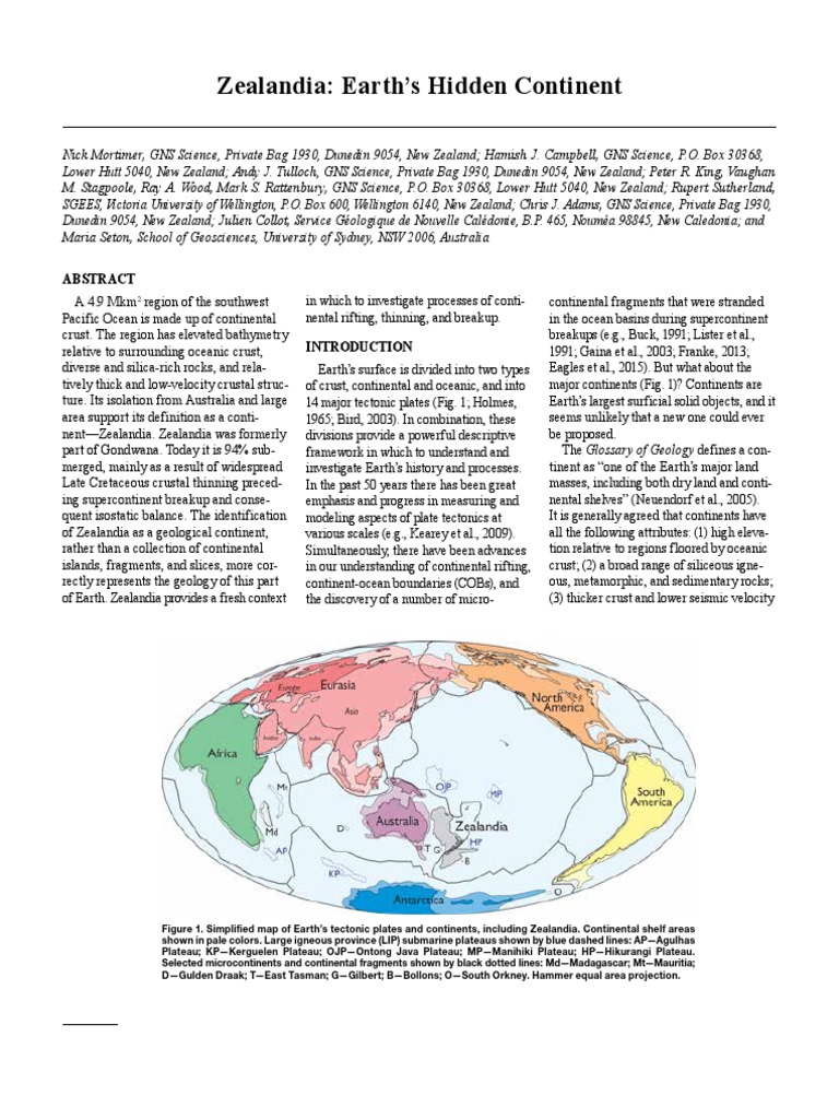 Zealandia: Earth's Hidden Continent | PDF | Continent | Plate Tectonics