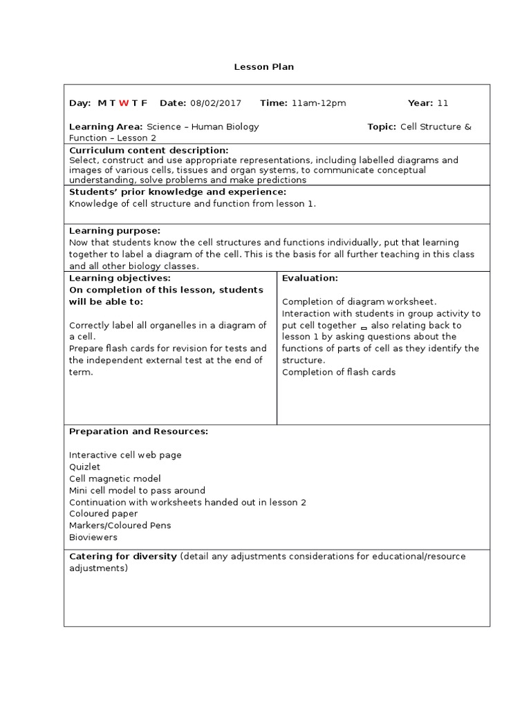 Year 11 General Human Biology - Lesson 2 | PDF | Test (Assessment ...