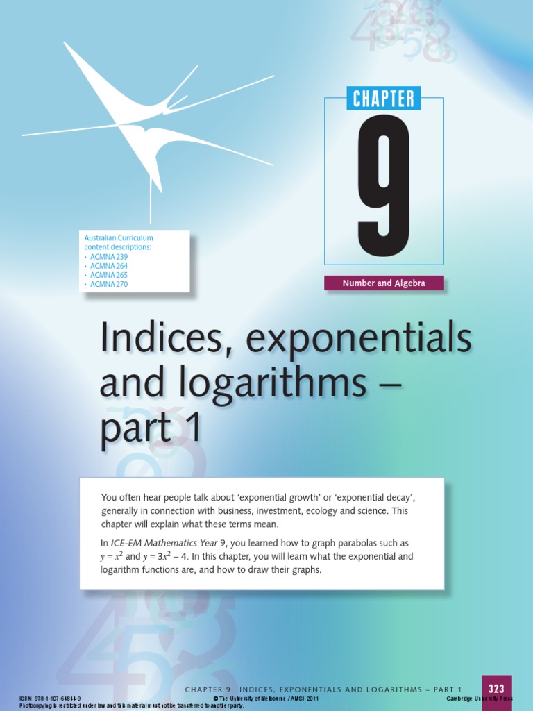 Chap 9 Indices, Exponentials and Logarithms Part 1 PDF | PDF | Significant Figures | Measurement