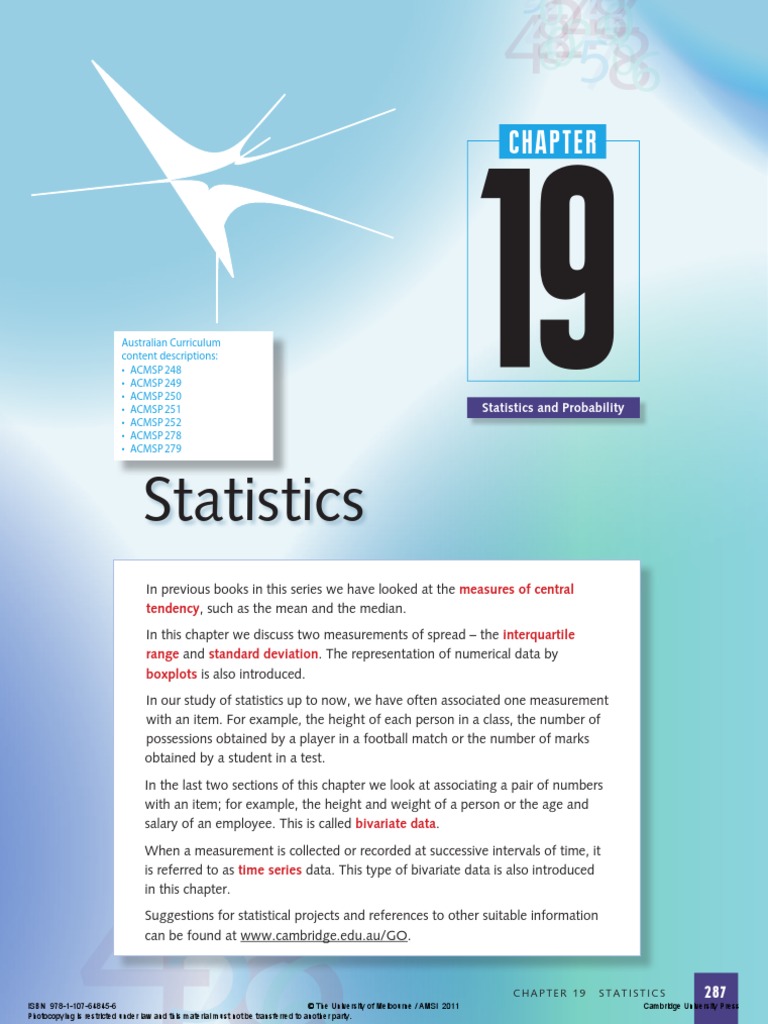 Chap 19 Statistics PDF | PDF | Quartile | Median