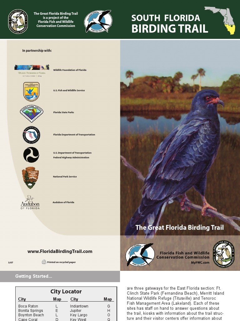 Great Florida Birding Trail Map - South Section | Paravians | Birds