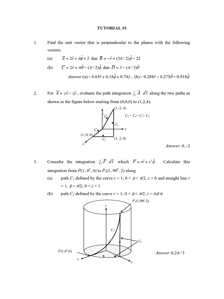 Tutorial#1 | PDF | Integral | Calculus