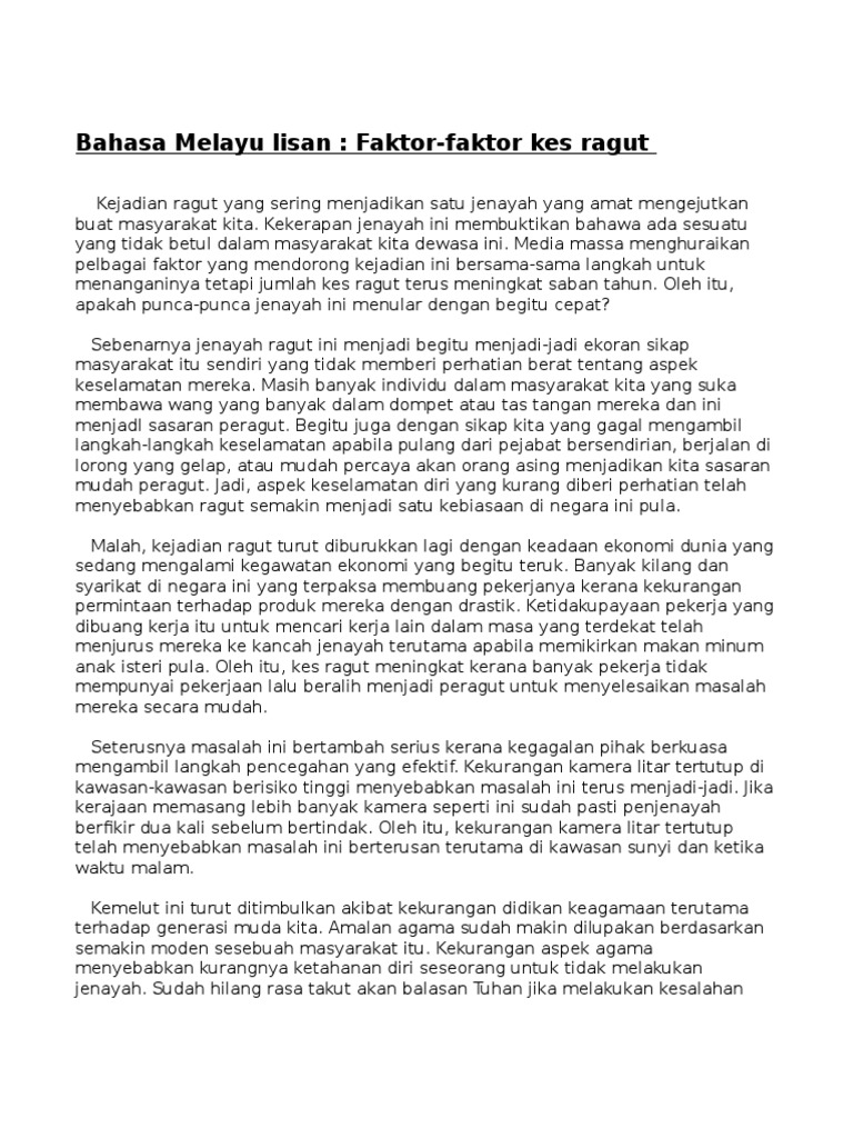 Kes Ragut Faktor | PDF | Ilmu Sosial