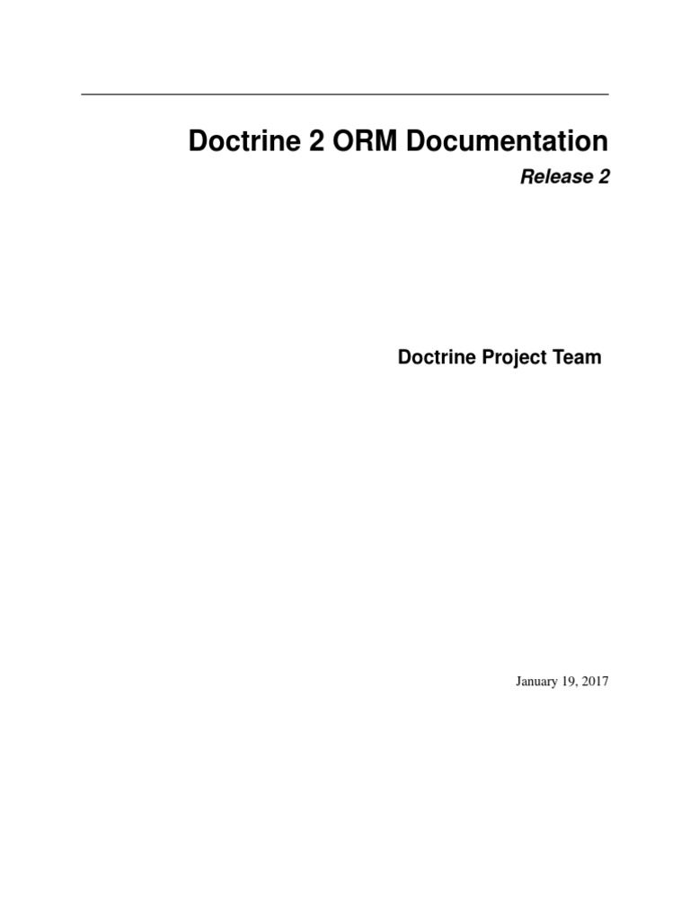 Doctrine Orm PDF | PDF | Object Relational Mapping | Sql