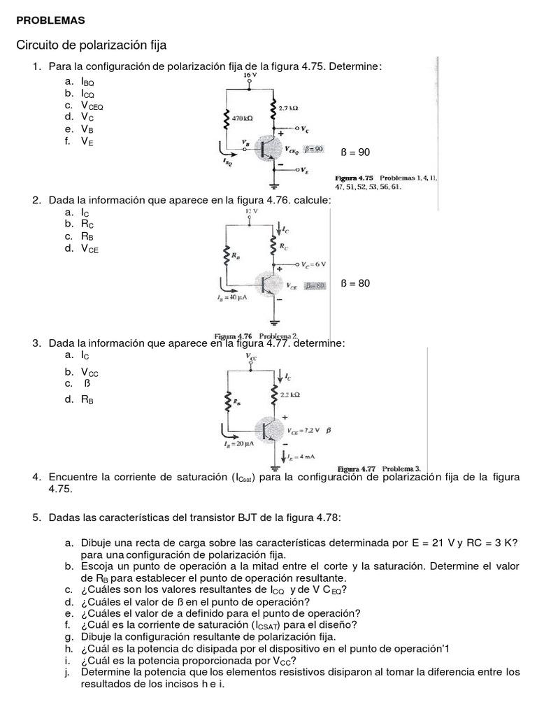 Problemas BJT Boylestad | PDF