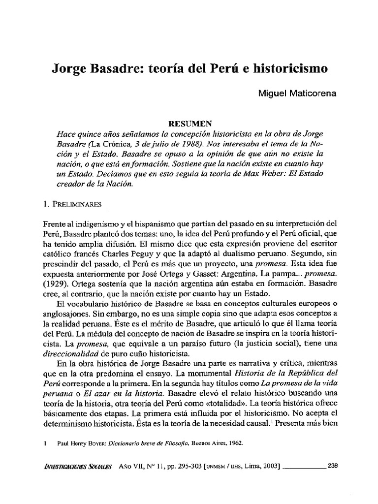 Sobre Basadre PDF | PDF | Historia