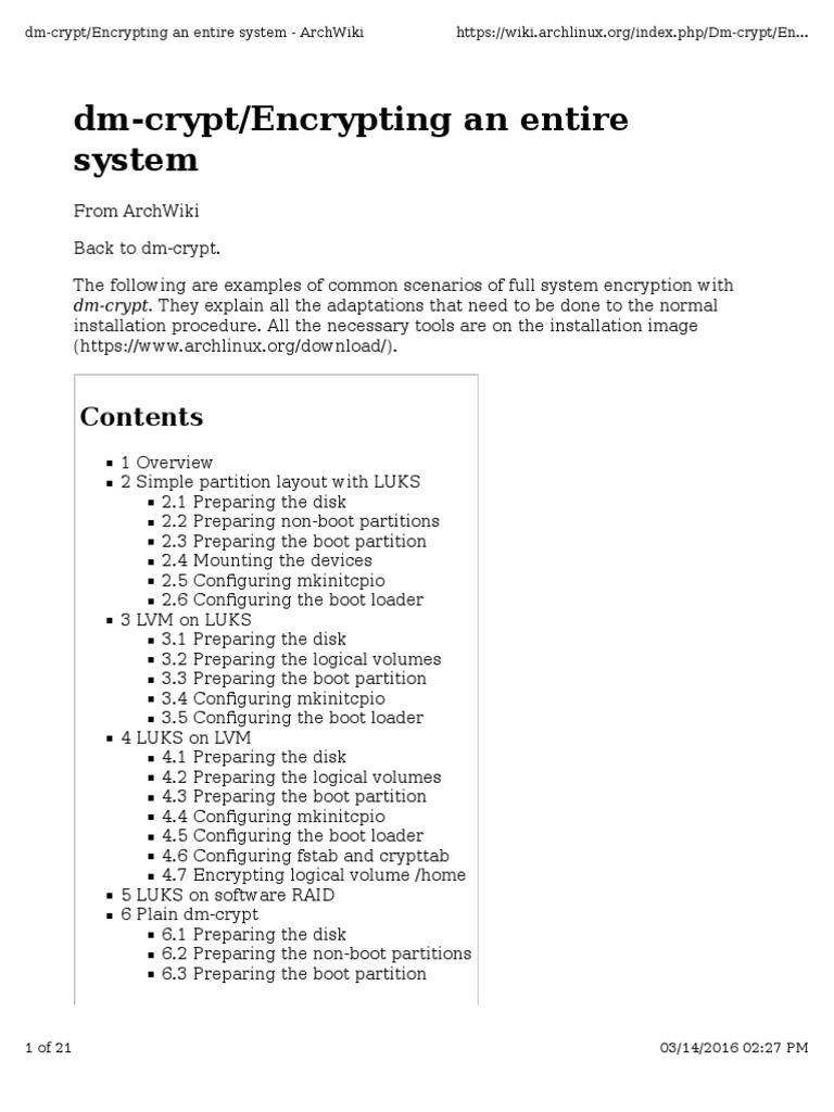 Dm-Crypt/encrypting An Entire System: Dm-Crypt. They Explain All The ...