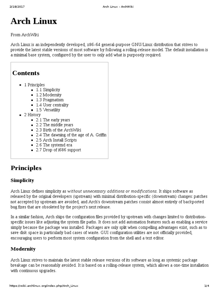 Arch Linux - ArchWiki | PDF | Linux Distribution | Linux
