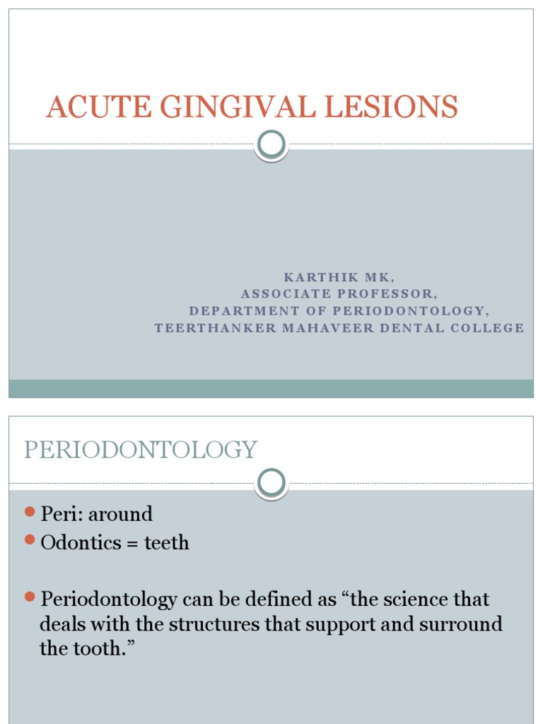 Acute Gingival Infections | PDF