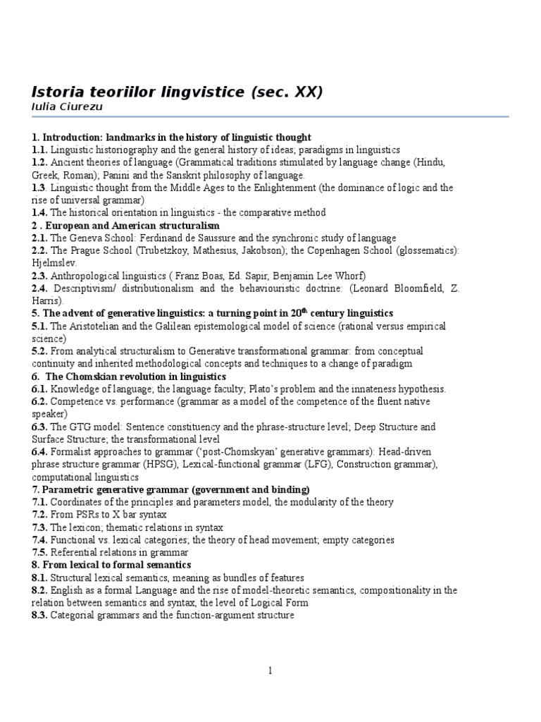 A Comprehensive Overview of Linguistic Theories and Methods in the 20th ...