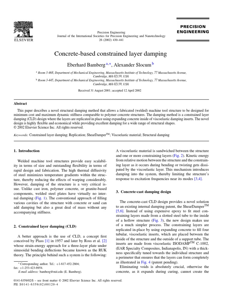 Concrete-Based Constrained Layer Damping | PDF | Viscoelasticity | Concrete