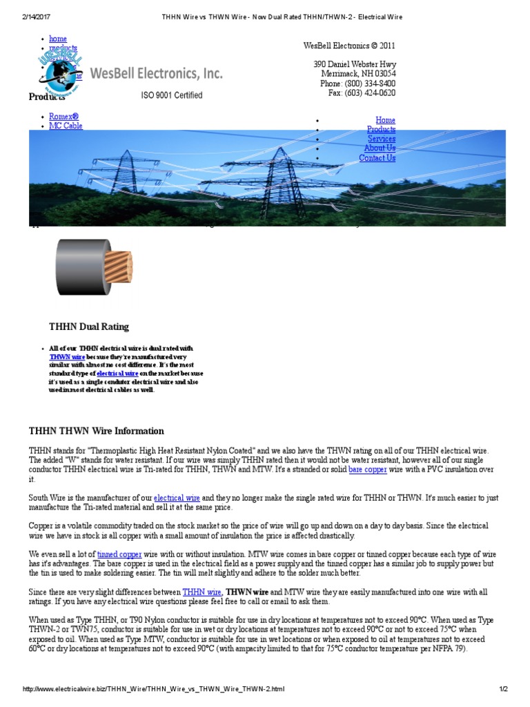 thhn vs thwn 1 | Electrical Wiring | Electrical Conductor