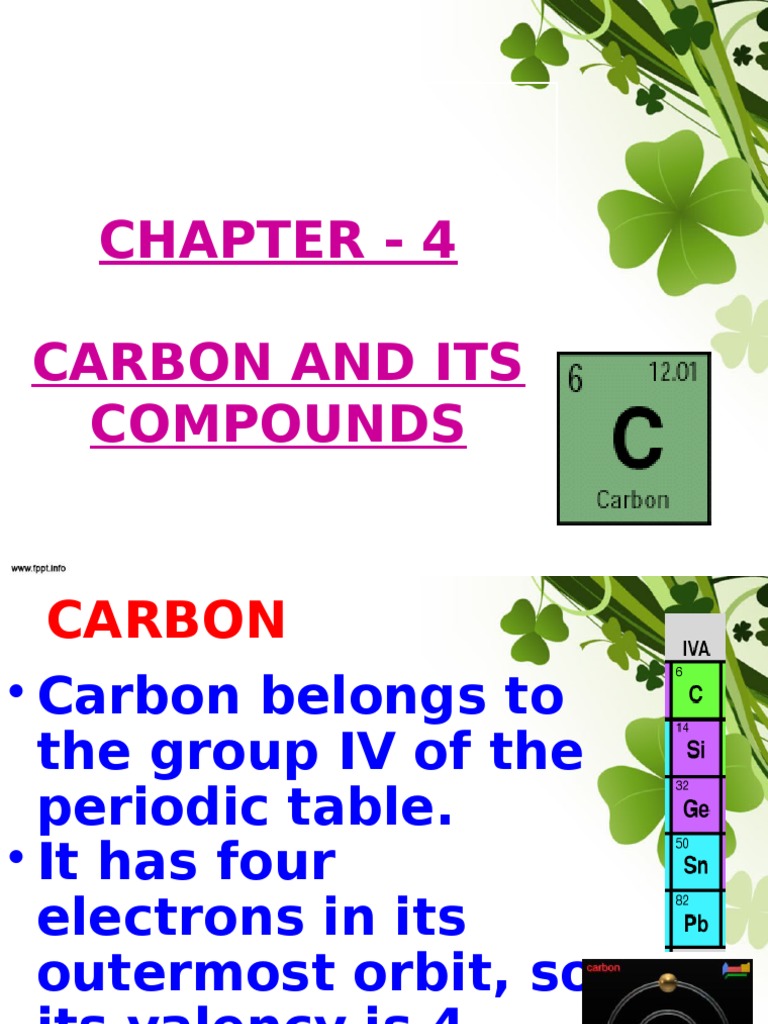 Chapter - 4 Carbon and Its Compounds | PDF | Chemical Bond | Carbon