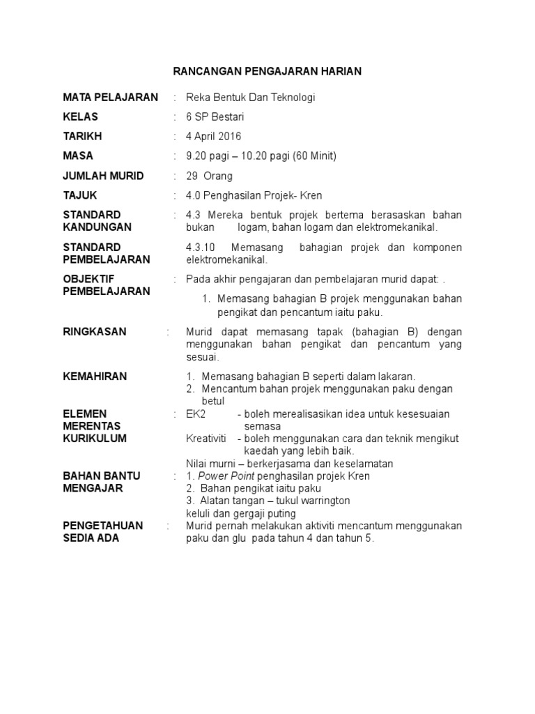 RPH RBT Tahun 6 M11 | PDF