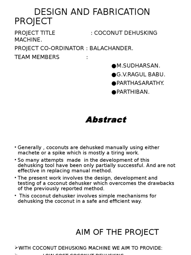 Design and Fabrication Project | PDF